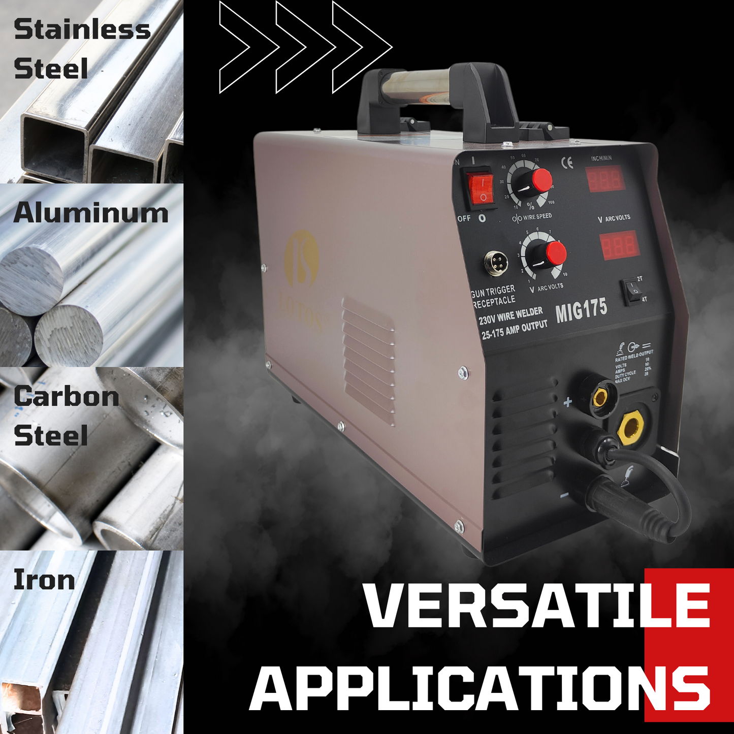 Final Sale! LOTOS MIG175SE 175A MIG Welder Advanced Auto MIG Synergist ...