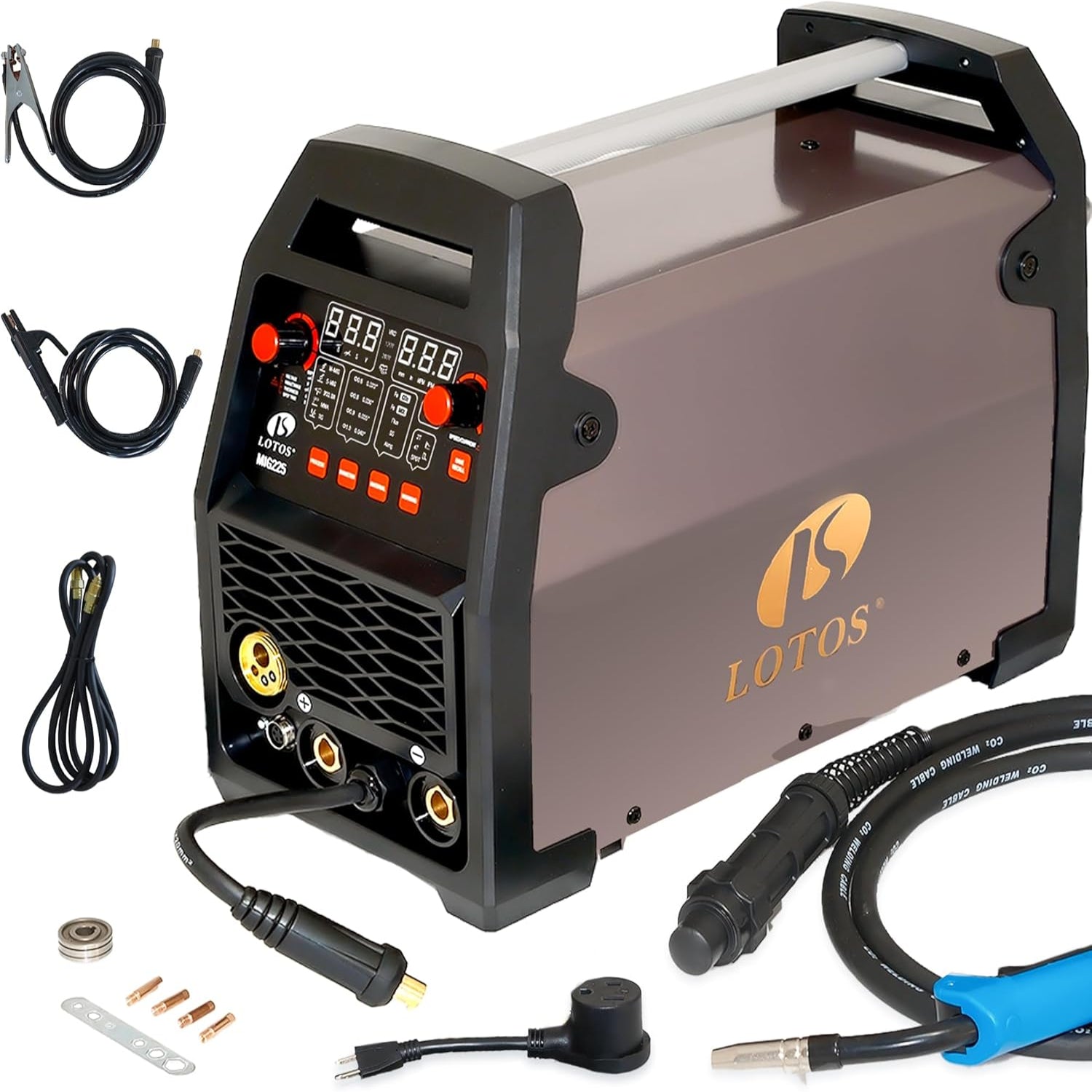 LOTOS MIG225 225A MIG Welder, 6 in 1 Gas MIG, Gasless Flux Core MIG, S ...